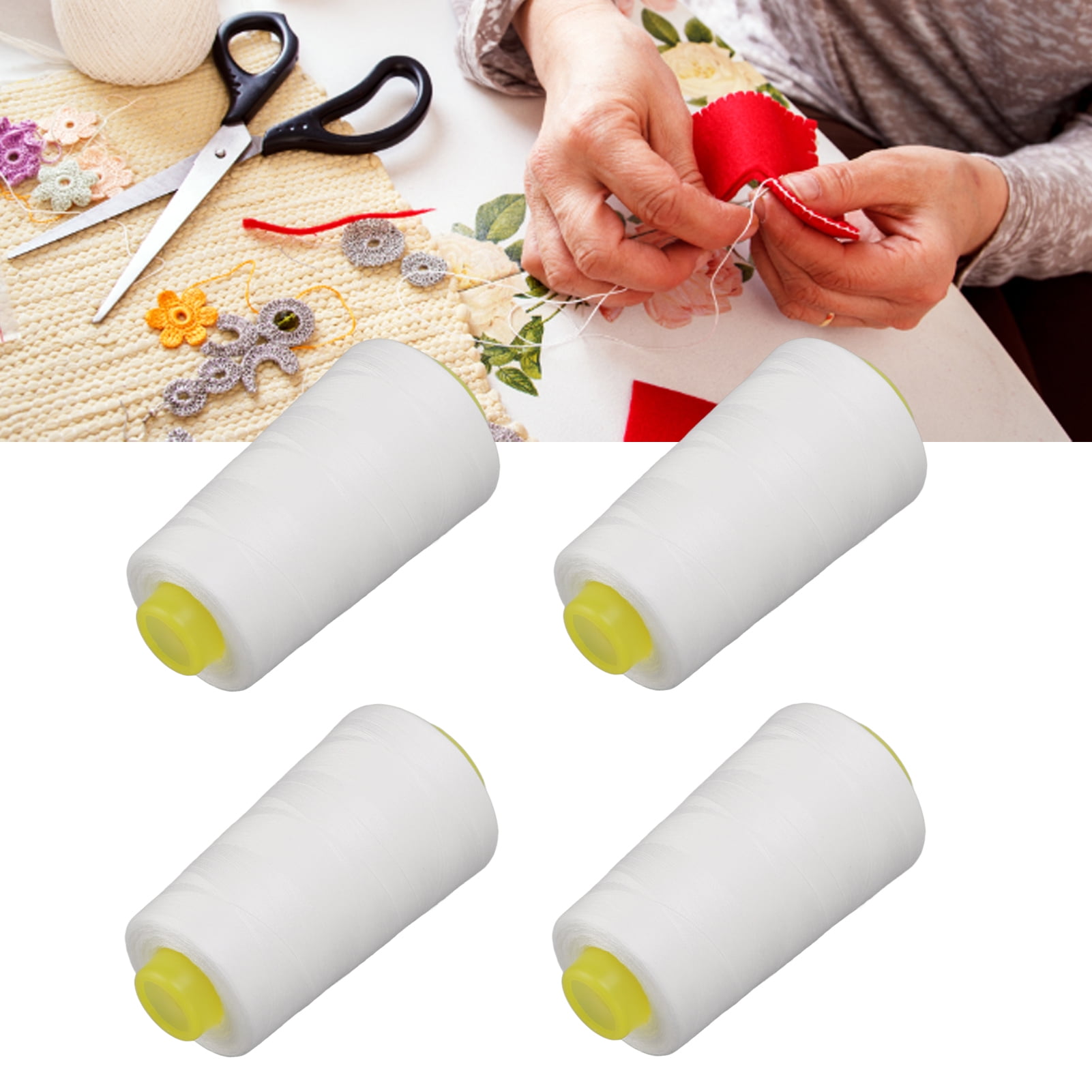 Click here for Fugacal Polyester Thread 4pcs Serger Thread White... prices