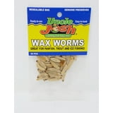 "Uncle Josh Fishing Trout Bait, Preserved Wax Worms, Cream Color, 36-Pk, 4.16"" x 2.64"" x 6.45 ...