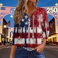 Gunia 250 Anniversary Usa Shirt Women Graphic 3/4 Sleeve V Neck ...