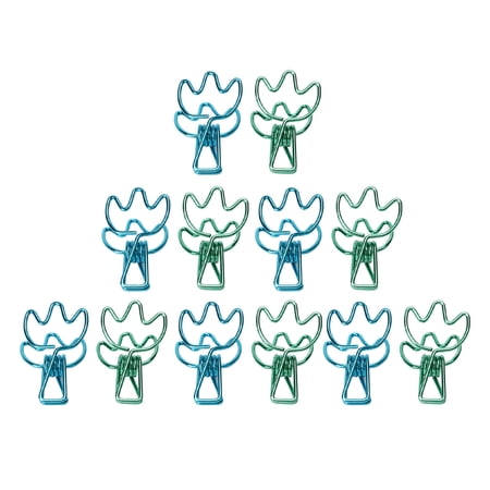 Binder Clips, Blue Green Metal Iron Strong Clamping Force Mini Paper ...