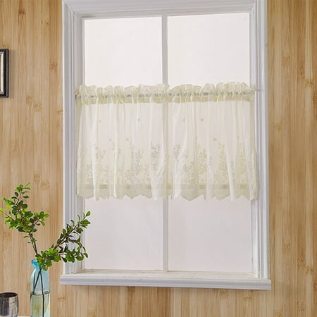 Floral Window Fresh Curtain Stylish Kitchen Soft Diaphanous Short ...