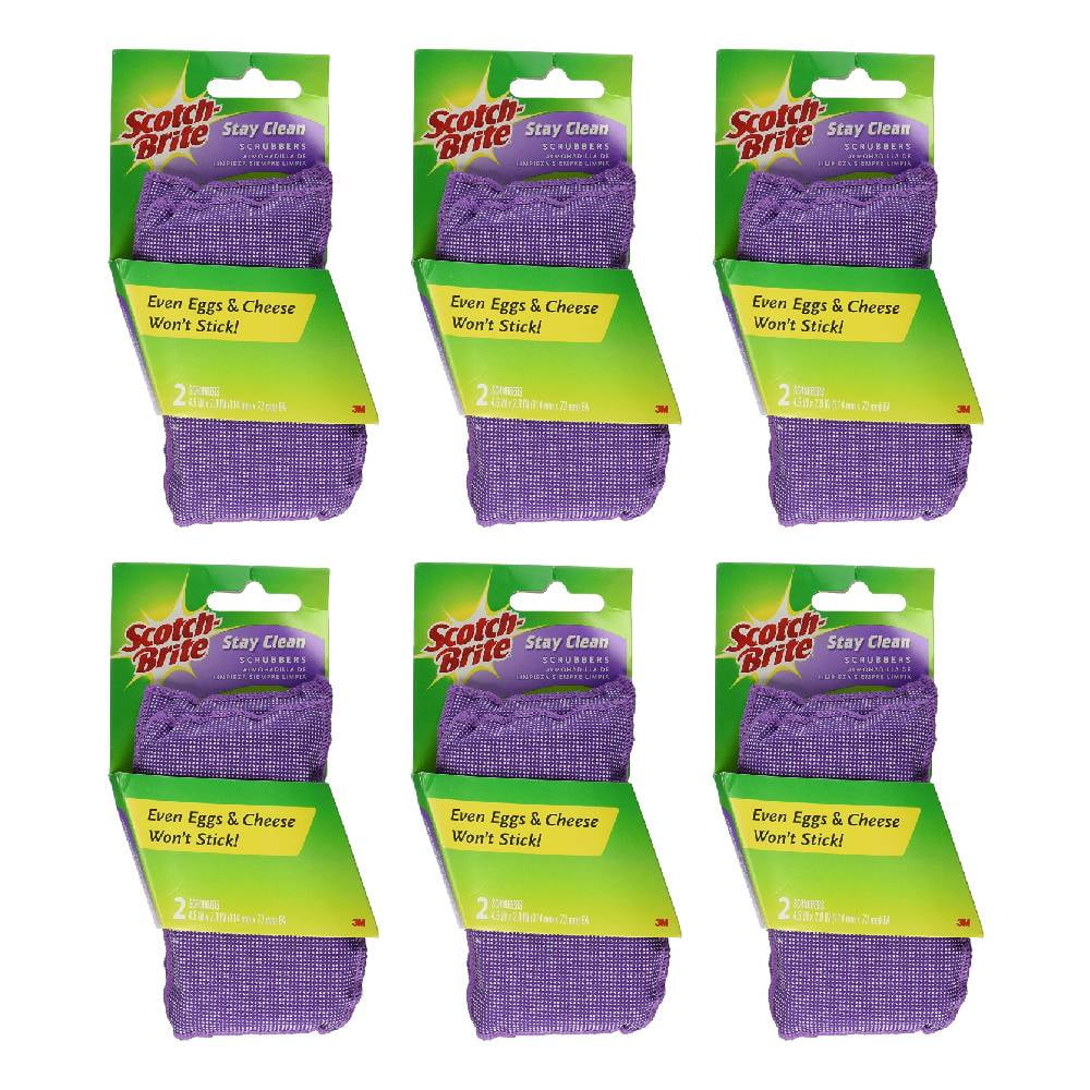 3M Scotch-Brite Stay Clean Scrubber Easy Hold S-Shape Non Stick Scratch ...
