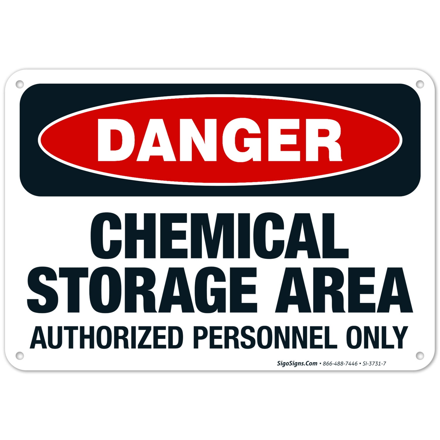 Chemical Storage Area Authorized Personnel Only Sign, OSHA Danger Sign ...