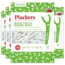 Plackers Micro Mint Dental Floss Picks, Back Teeth, 75 Count, Pack of 4 ...