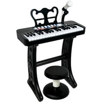 Gymax 37 Key Musical Toy Piano Keyboard w/ Stool Microphone Electronic ...