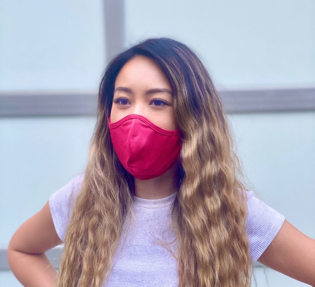 Face Mask Washable Reusable Soft Double Layer Fabric Dark Pink ...