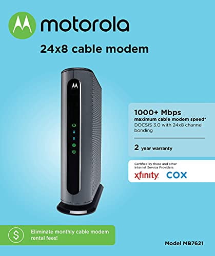 Buy MOTOROLA MB7621 Cable Modem, DOCSIS 3.0 - Pairs with Any WiFi ...