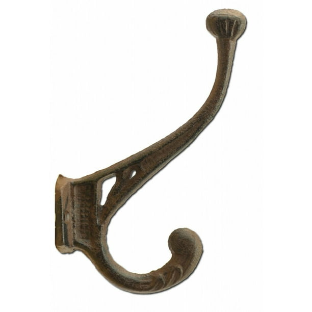 Double Wall Hook Brown Cast Iron Victorian Style 6" Tall by Flag Emotes ...