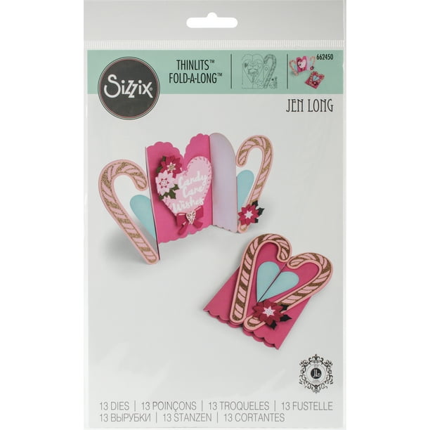 Sizzix Thinlits Dies By Jen Long 11/Pkg -Candy Cane Fold-Along - Walmart.com