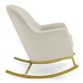 MoDRN Glam Velvet Rocking Chair with Lumbar Pillow, Off-White/Satin ...