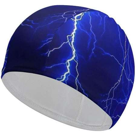 Blue Lightning Dragon Swim Cap Polyster Elasticity Bathing Caps ...