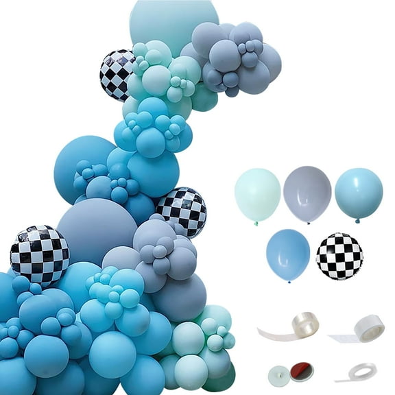WODJR 145 Pcs Racing Car Balloon Arch Kit, Black Red Blue Latex ...