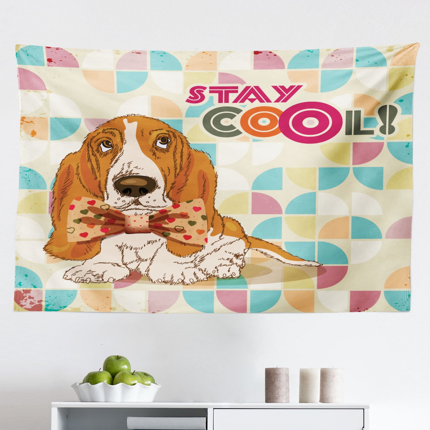 Stay Cool Tapestry, Ice Cream Waffle Cornet with Hand Writing Stay Cool ...