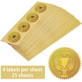 25 Sheet Plastic Self Adhesive Gold Foil Embossed Stickers Medal ...