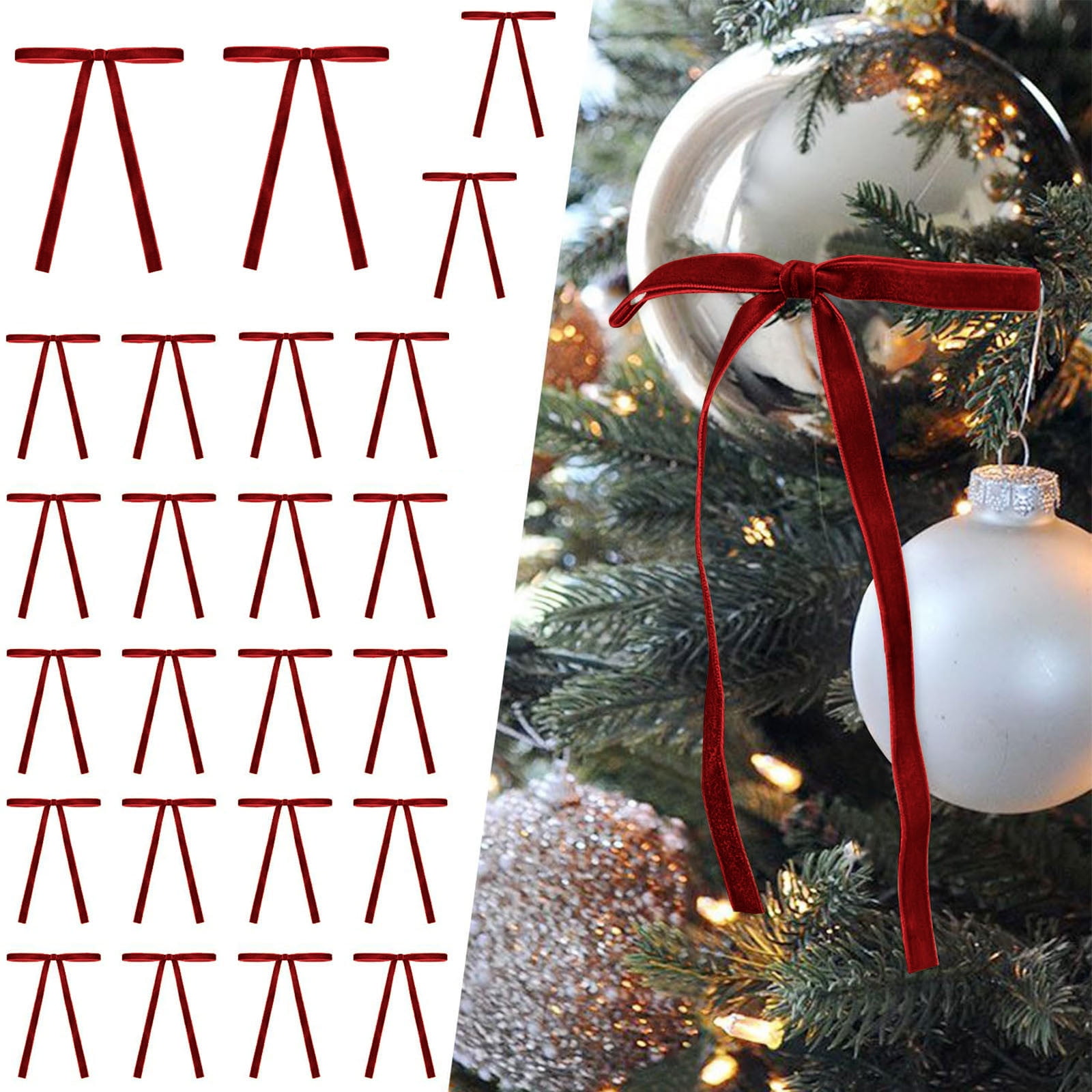 Click here for Vivavault 24 Pcs Velvet Christmas Bows For Festive... prices