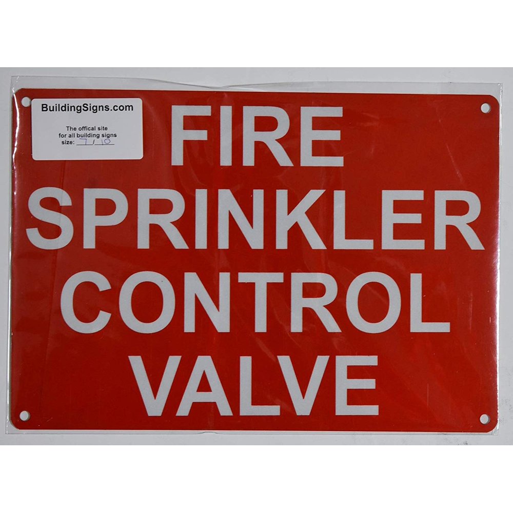 FIRE Sprinkler Control Valve Sign (Reflective !!!!!!! Red,Aluminum-Rust ...