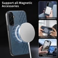 Compatible for Samsung Galaxy A07 Magnetic Case, Grid Pattern PU ...
