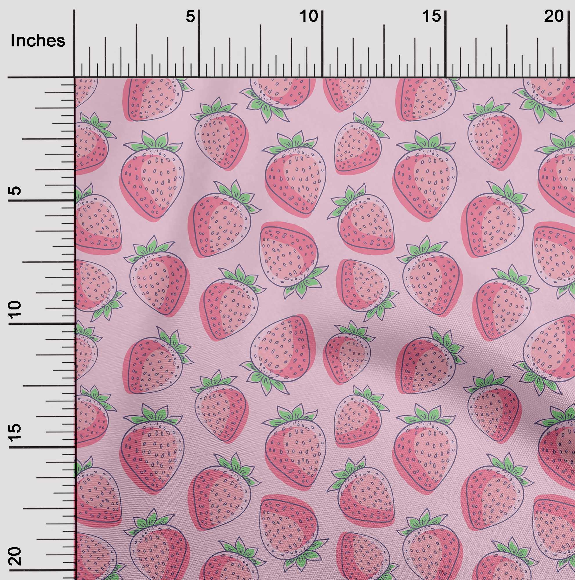 oneOone Silk Tabby Blush Pink Fabric Strawberry Fruit Diy Clothing ...