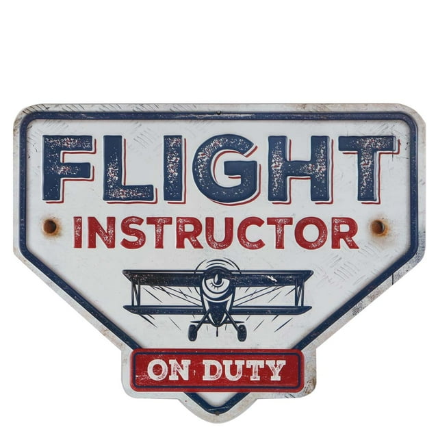 Flight Instructor Hex Embossed Metal Sign - Walmart.com