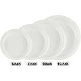 White Disposable Plastic Plates, 100 Count, Heavy Duty Dinner Plates ...