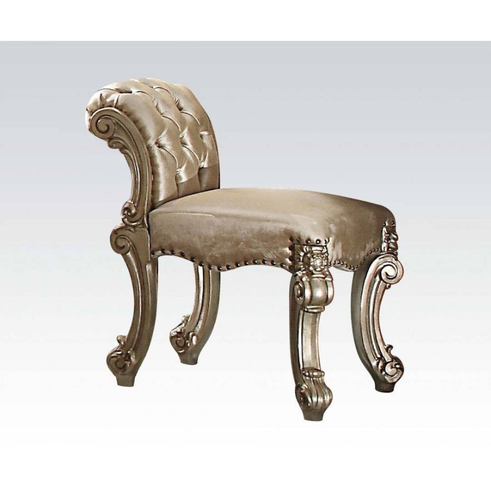 Simple Relax Fabric, Gold Patina & Bone Vanity Stool - Walmart.com