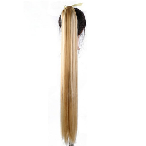Long Straight Ponytail Hairpiece 32 Inch Long Straight Ponytail ...