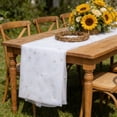 AOOOWER Delicate Pearls Decorated Tulle Fabric Tablecloth For Formal ...