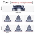 7 Piece Linen Table Runner and Placemats Set, Capitol Dome With Star ...