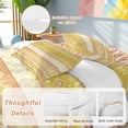 Bohemian Yellow Stripes Tribal Queen Size Bed Set,Abstract Geometric ...