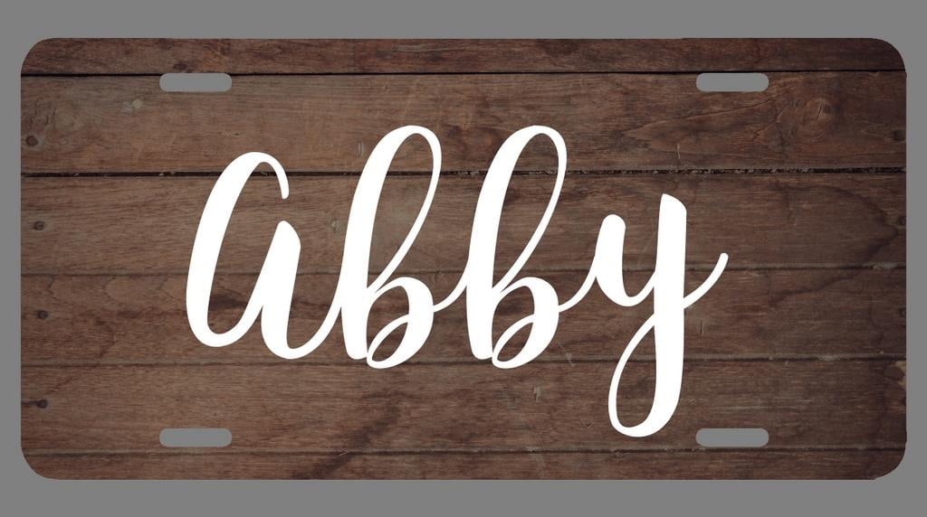 Abby Name Wood Style License Plate Tag Vanity Novelty Metal | UV ...