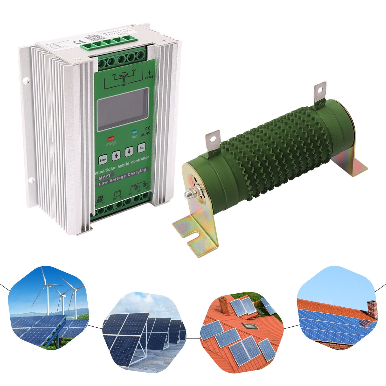 FETCOI 12V 24V MPPT Wind Solar Hybrid Charge Controller 500W Solar ...