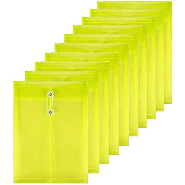 10 Pack Clear Blue Poly String Envelope with Expandable Gusset, for US ...