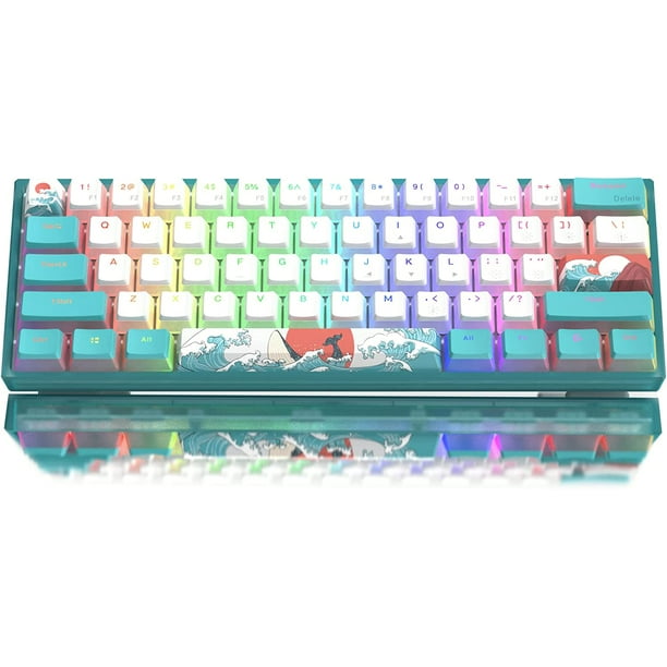 Womier 60% Percent Keyboard, WK61 Mechanical RGB Wired Gaming Keyboard ...