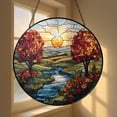River Landscape Stained Glass Suncatcher – Nature Window Decor ...