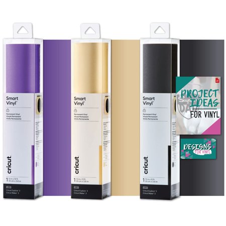 Cricut Smart Shimmer Permanent Vinyl Charmed Bundle | Black, Purple ...