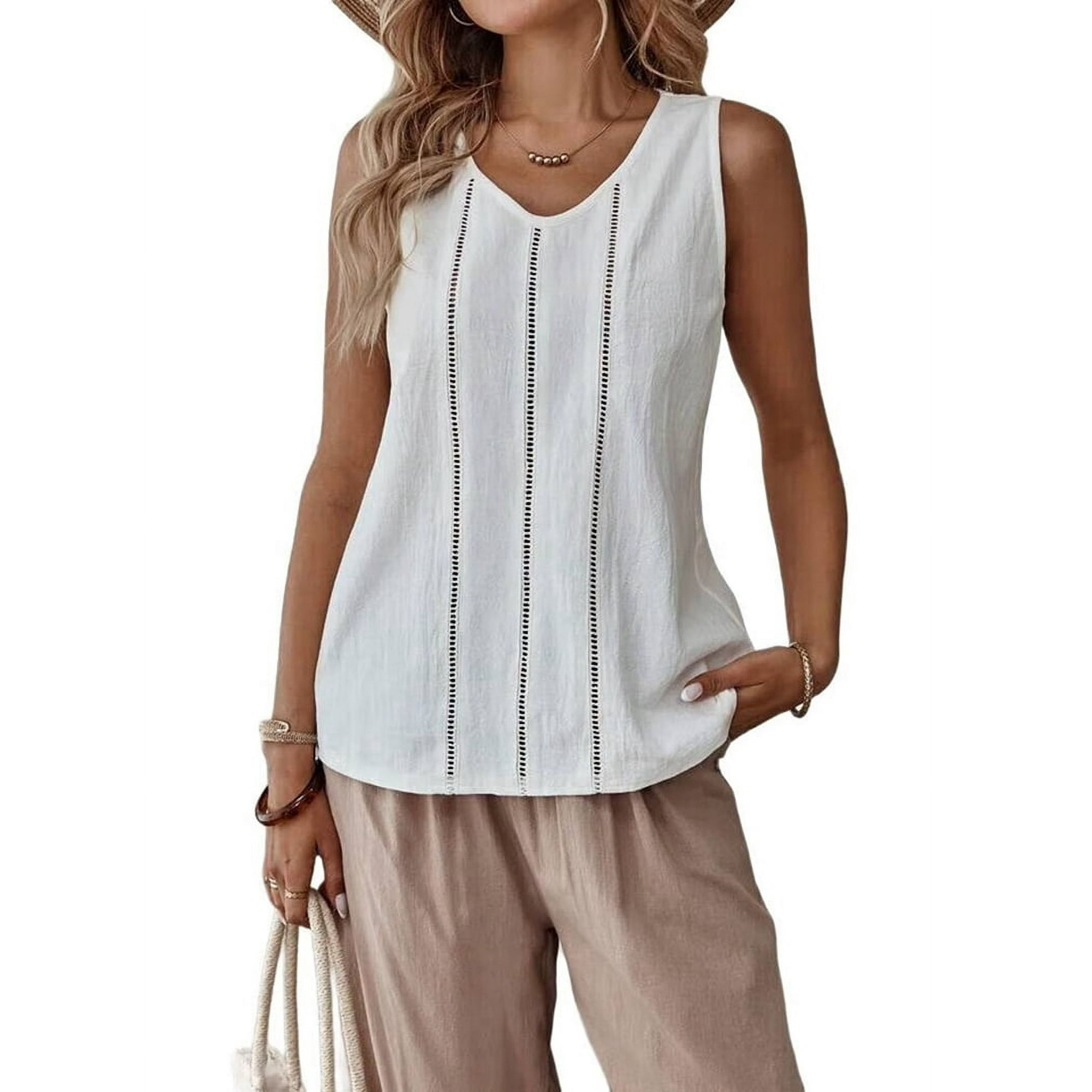 Click here for Unbranded Linen Tank Tops For Women Summer Casual... prices