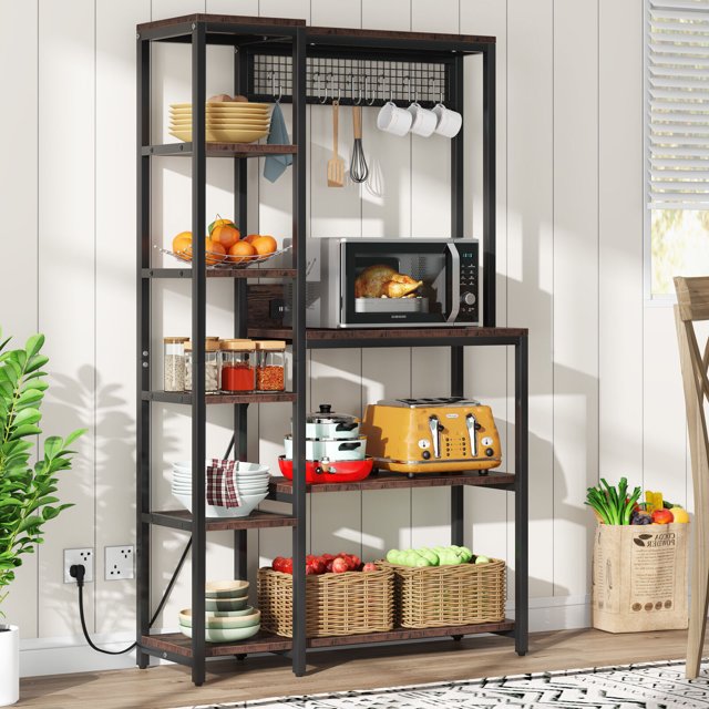 Tribesigns Kitchen Baker's Rack with Power Outlets, Freestanding 8 Tier ...