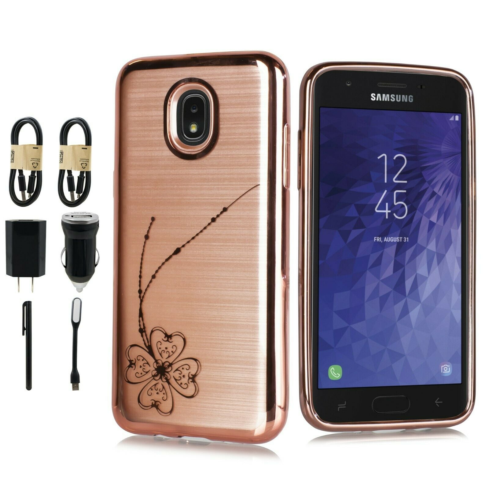 Value Pack for 5" Samsung Galaxy J3 (2018) Graphic Brushed Raised Bevel ...