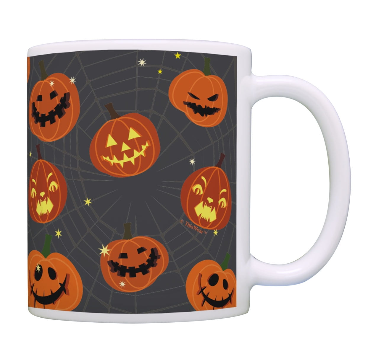ThisWear Halloween Mug Cup Jack-O-Lantern Faces Halloween Coffee Mug ...