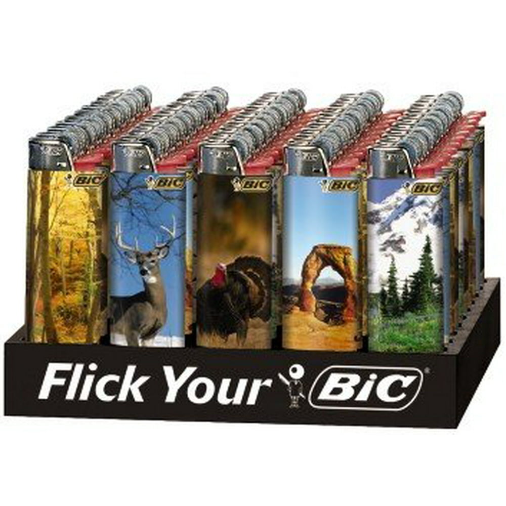 Bic Outdoor Nature and Wildlife Lighter - 5 Lighters - Color and Design ...