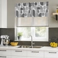 2 Pack Grey Grid Blocks Valance for Window Boho Modern Abstract Art ...