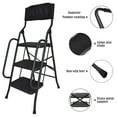 vorya 3 Step Ladder, Folding Steel Frame Step Stool, 330 lb Capacity ...