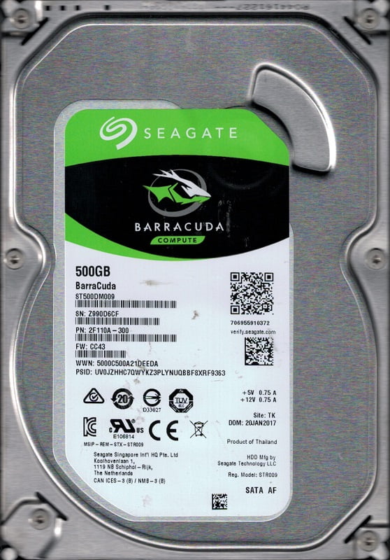 ST500DM009 P/N: 2F110A-300 F/W: CC43 TK Z99 Seagate 500GB - Walmart.com