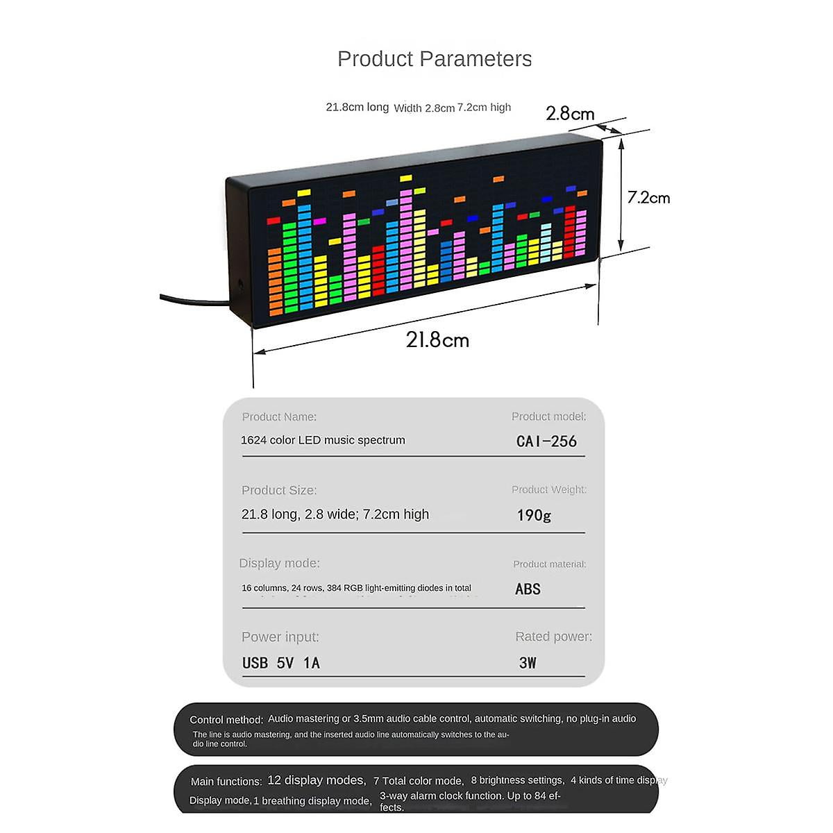 Música LED de color Reloj electrónico Spectrum Luz de ritmo activada ...