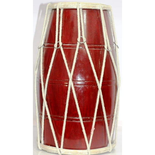 Wooden Dholak Indian Folk Musical Instrument Drum Nuts N Bolt - Walmart.com