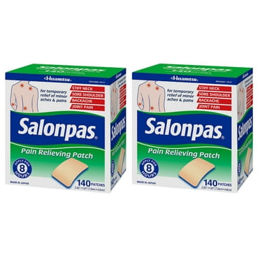 Salonpas Back Strength Pain-Relieving Patch, 140 Patches, Up to 8 Hours ...