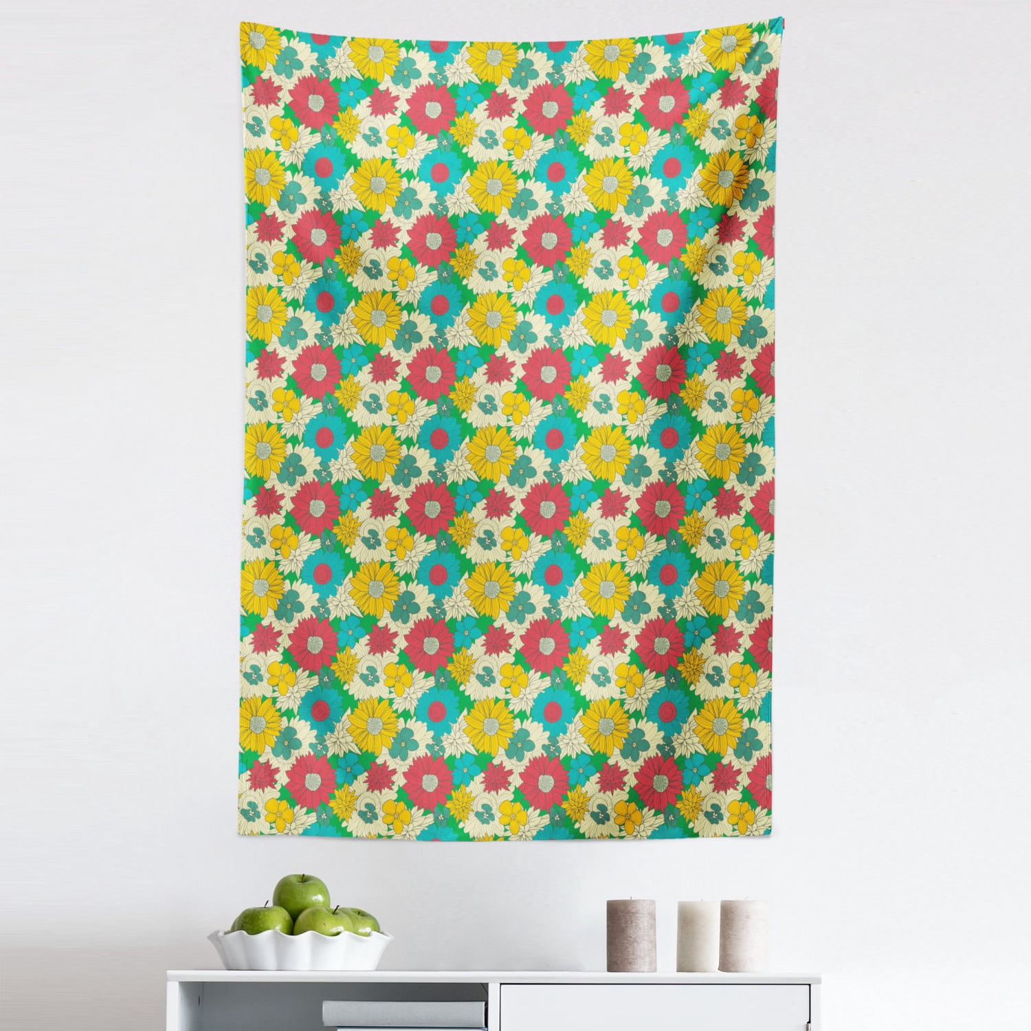 Colorful Tapestry, Various Different Flowers Flourishing with Lively ...