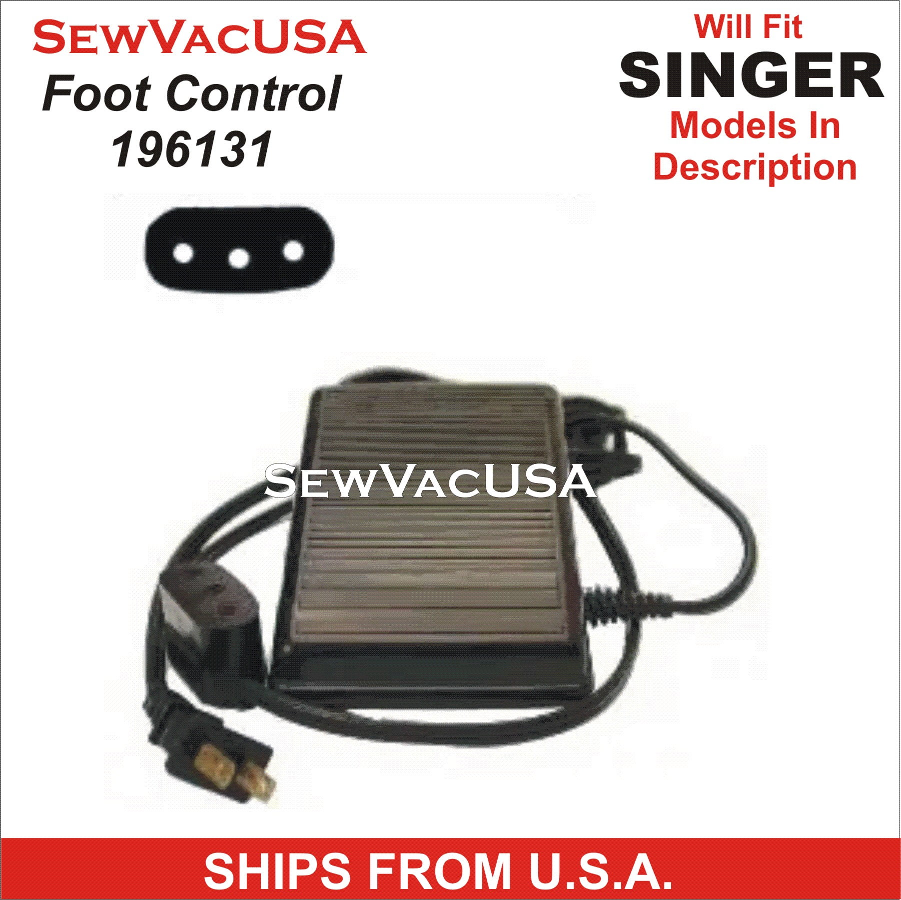 Singer Compatible 221 Featherweight Foot Control 196131 Fits 221, 201 ...