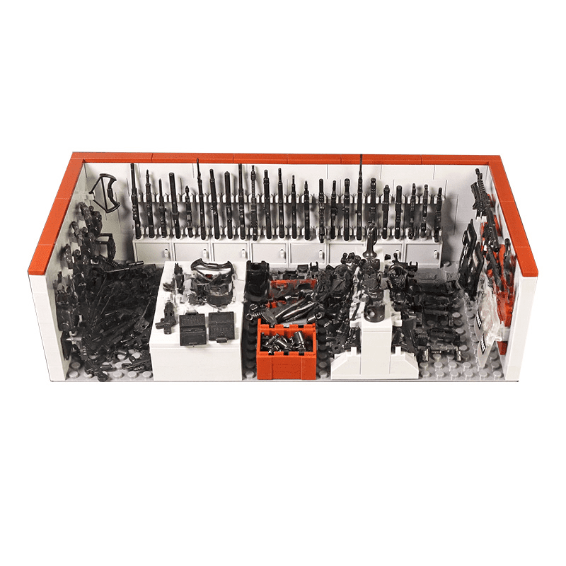 Estante para armas con bloques de construcción ensamblados de ...