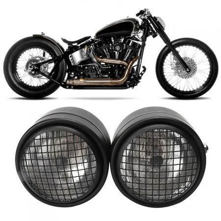 Motorcycle Double Headlight, Universal Twin Round Headlight Fashion 8 ...